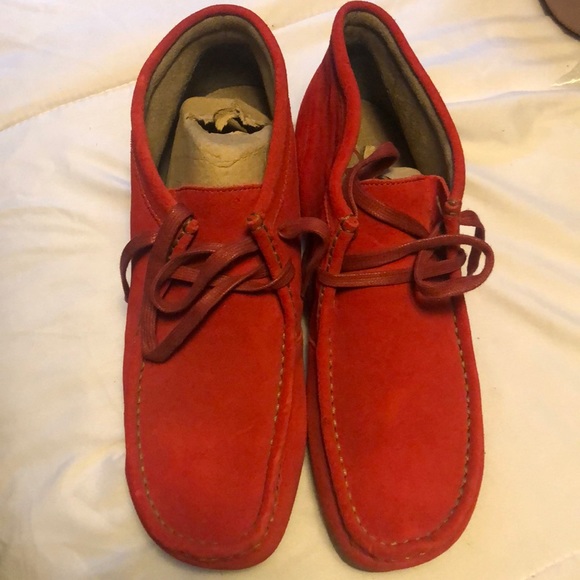 Clarks | Shoes | Clarks Wallabee Red Chukka Boot | Poshmark